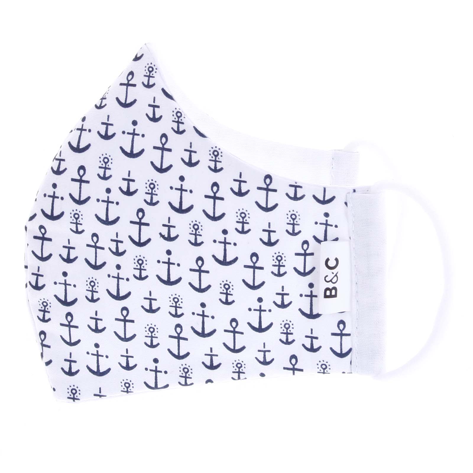 Nano rouška české výroby bílá s kotvičkou - B&C M - Kabea.cz