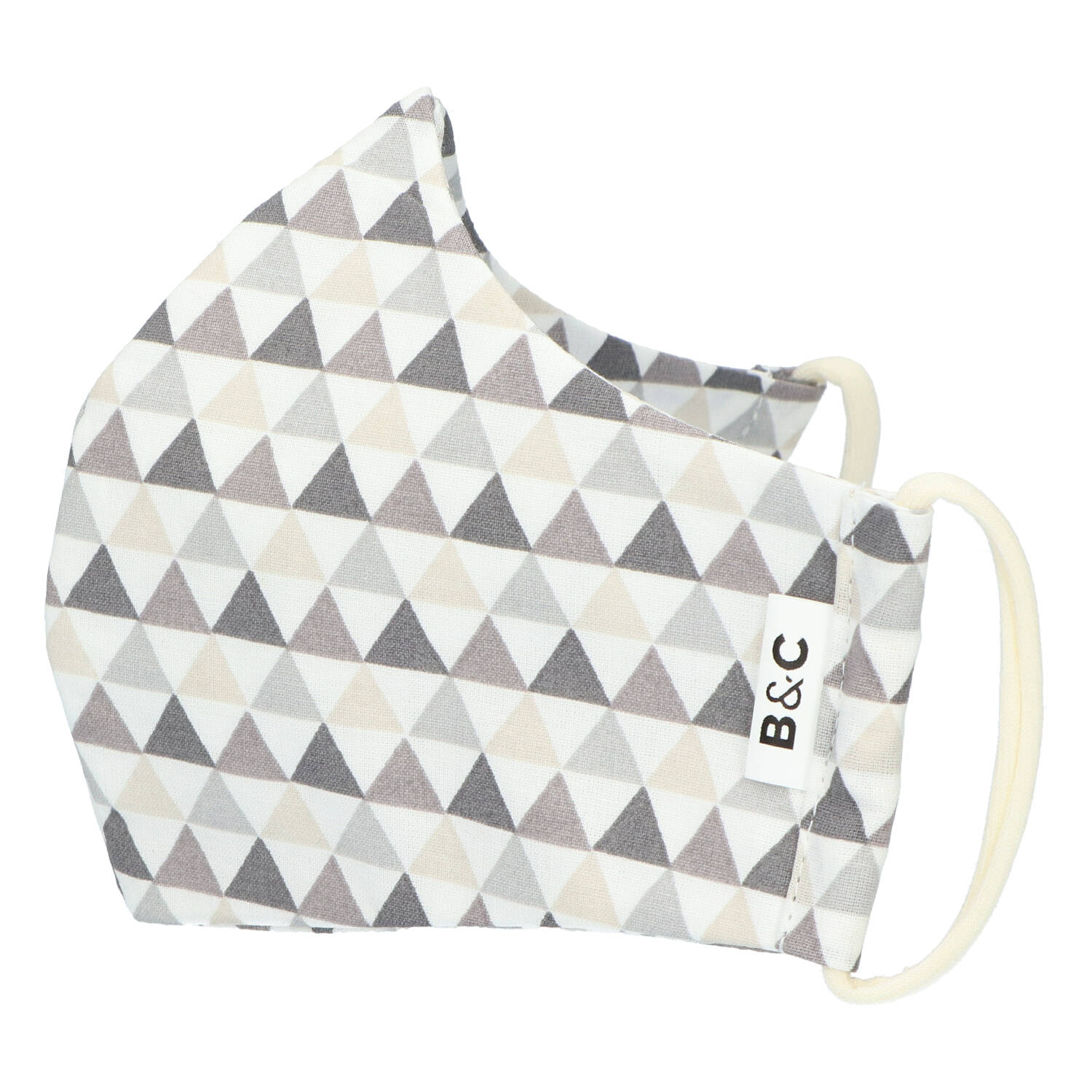Nano rouška české výroby šedá s trojúhelníky - B&C M - Kabea.cz