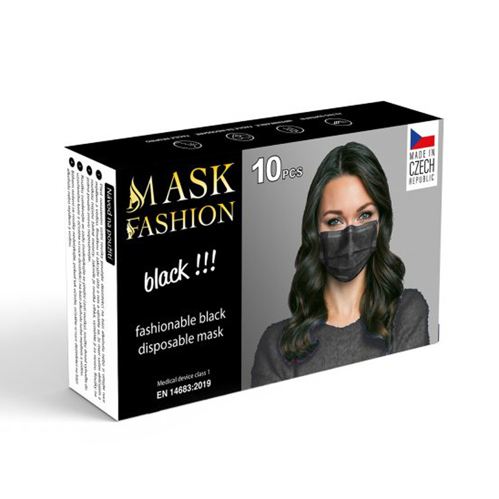 Jednorázová zdravotnická rouška české výroby 10ks černá - Kabea.cz