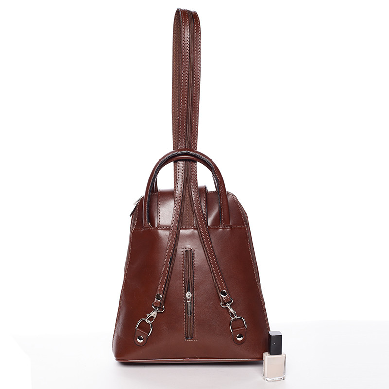 Dámský originální kožený hnědý batůžek - ItalY Zenobe - Kabea.cz