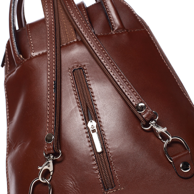 Dámský originální kožený hnědý batůžek - ItalY Zenobe - Kabea.cz