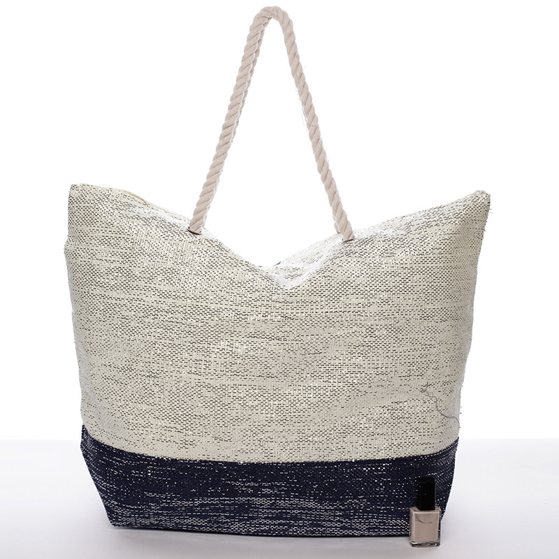 Originální plážová modro béžová taška - Delami Flamingo - Kabea.cz