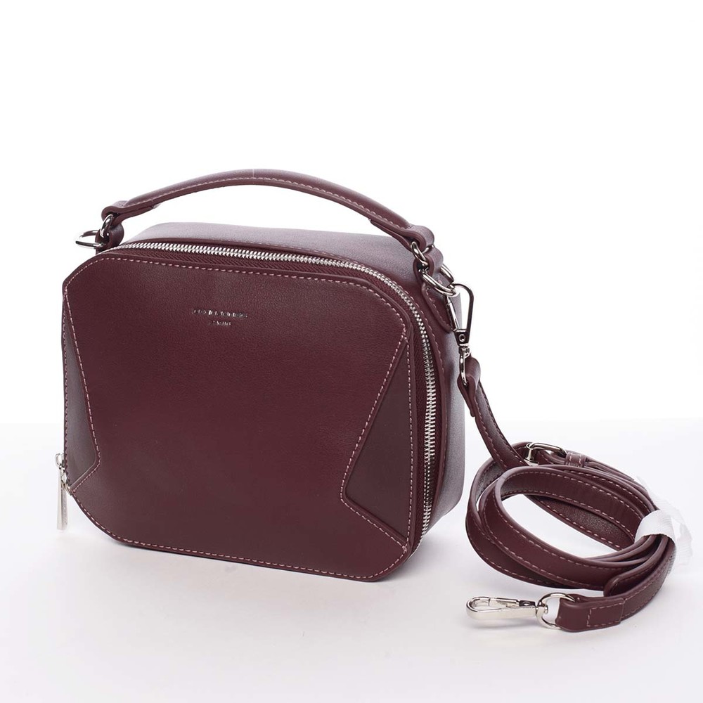 Nadčasová dámská tmavě vínová kabelka do ruky - David Jones Cube - Kabea.cz