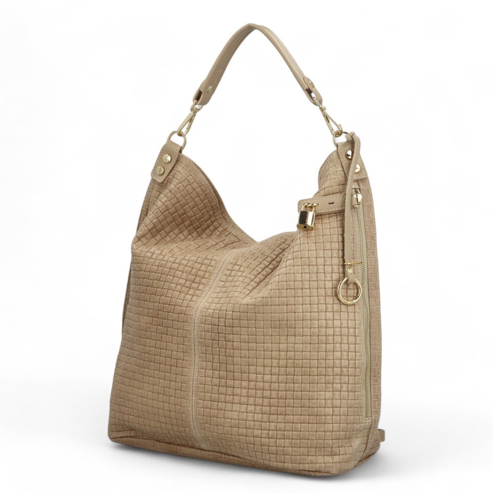 Dámská kožená kabelka na rameno béžová - Delami Tasilla - Kabea.cz