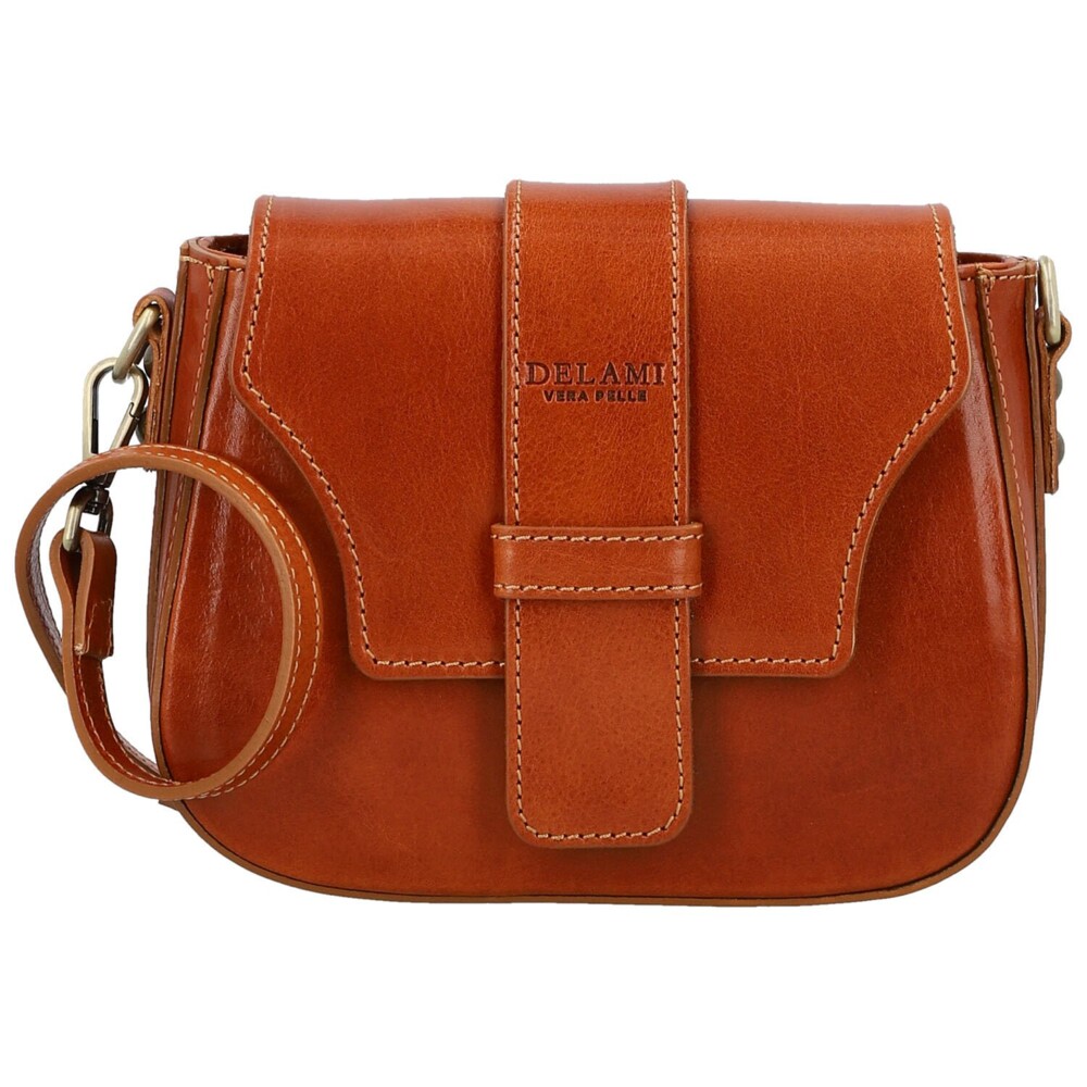 Dámská kožená crossbody kabelka koňaková - Delami Vera Pelle Lajla ...