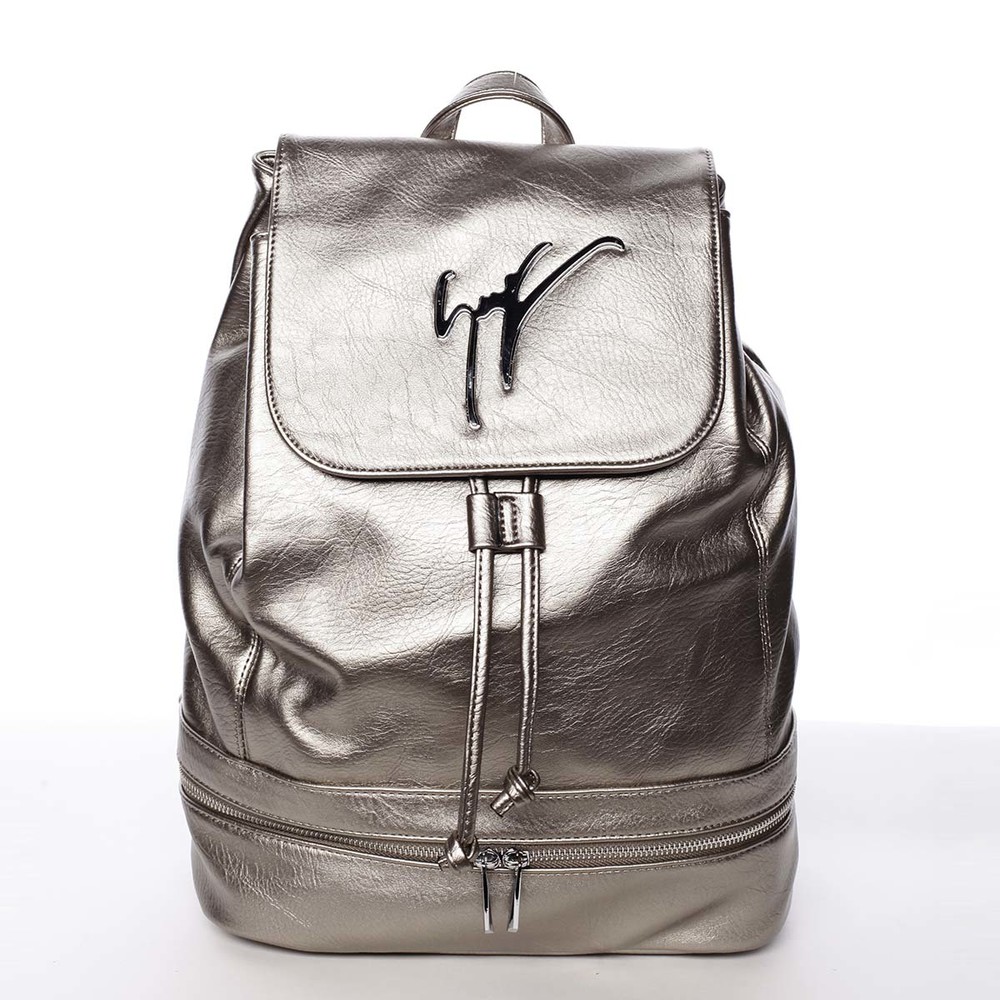 Trendy dámský městský batoh stříbrný - Silvia Rosa Karely - Kabea.cz