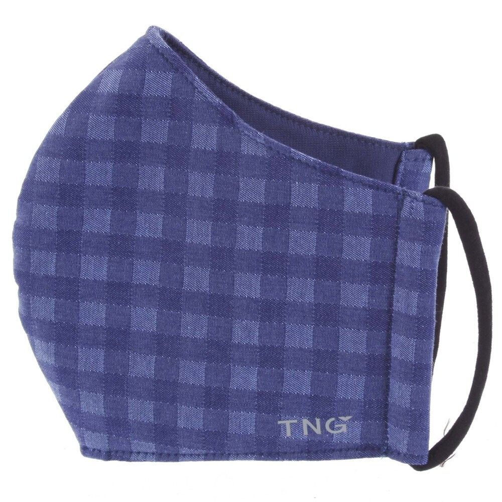 Stylová antibakteriální rouška třívrstvá tmavě modrá kostkovaná - TNG L ...