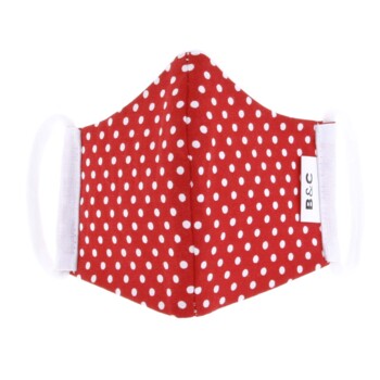 Nano rouška dětská české výroby červená s puntíky - B&C XS - Kabea.cz