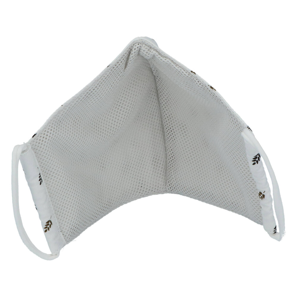 Stylová antibakteriální rouška třívrstvá bílá s listem - TNG M - Kabea.cz